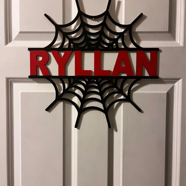 Spider Web Name Sign, Boy Room Decor, Nursery Decor, Spiderman ...