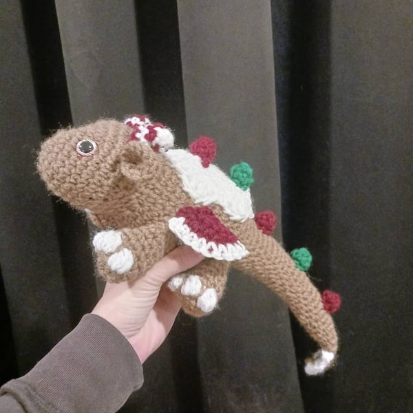 Gingerbread Dragon Crochet Pattern PDF - Amigurumi, Chunky Yarn, Decor ...