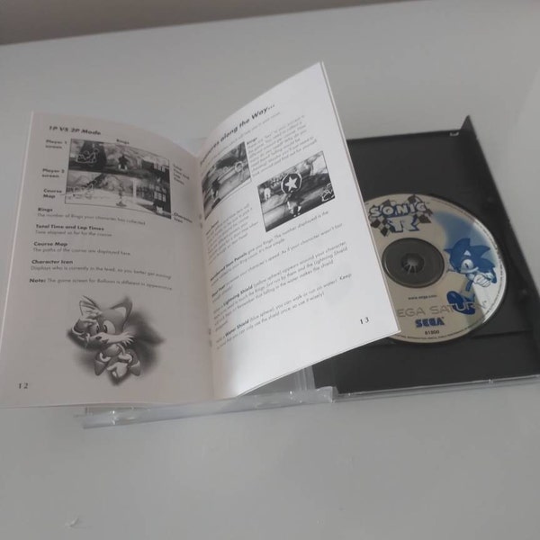 Custom Printed Sega Saturn Sonic R Manual, and Case Insert (select 'man ...