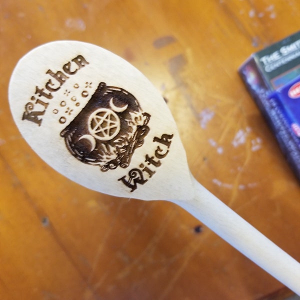Kitchen Witch - Wooden Spoon - Laser Cut Pagan Decor Utensil - Etsy