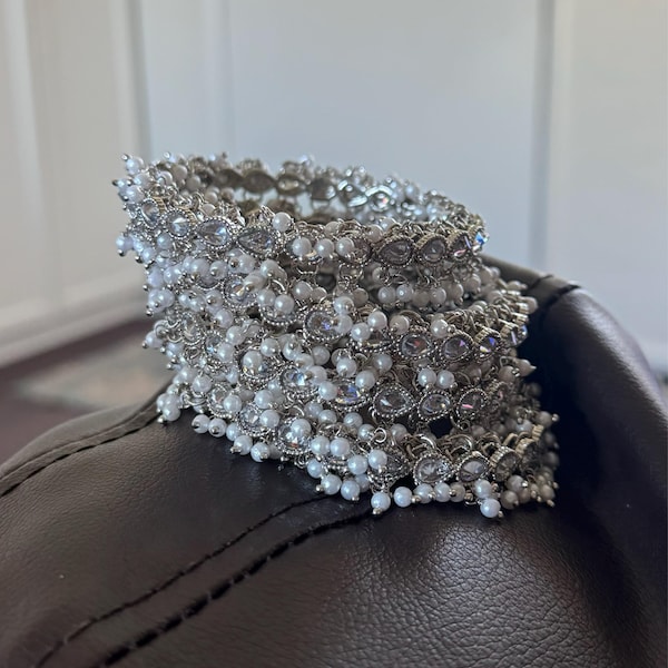 Punjabi Mirror Chuda Bangles Set/punjabi Mirror Jhumka Bangles Set/kangans/statement Bangles ...