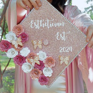 Graduation Cap Topper Pink Glitter First Generation Class 2024-2025 ...