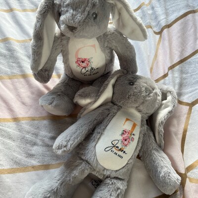 Personalised Bunny Rabbit, New Baby Gift, Personalised Plush Soft Toy ...