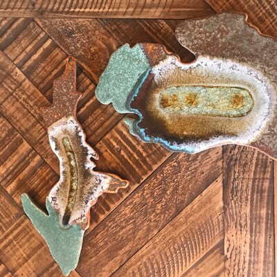 EXTRA LARGE CENTERPIECE Geode Plate Made to Order: Fused Glass Platter ...