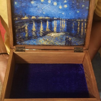 Wooden Jewelry Box Inspired Vincent Van Gogh Starry Night ,van Gogh ...