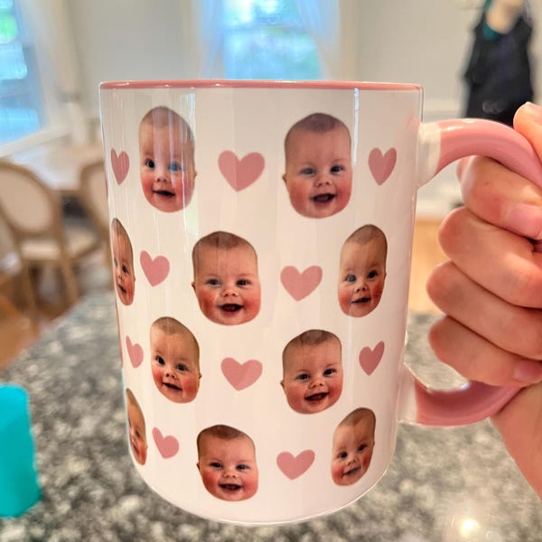 Baby Face Mug, Personalized Face Mug, Custom Photo Mug, Your Baby Face ...