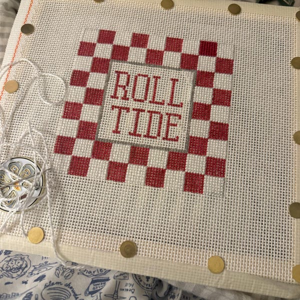 College Team Checker Square Customized to Your Team - Hand Painted - Etsy