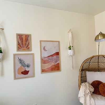 Boho Art Set of 3 Prints Boho Wall Art Abstract Landscape Poster Bundle Line Art Gallery Wall ...