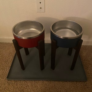 Custom Modern Elevated Dog Bowl Stand Mid-century Feeding - Etsy
