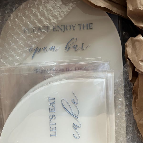 Half Arch Wedding Sign Set Half Arch Welcome Signs Acrylic Wedding ...