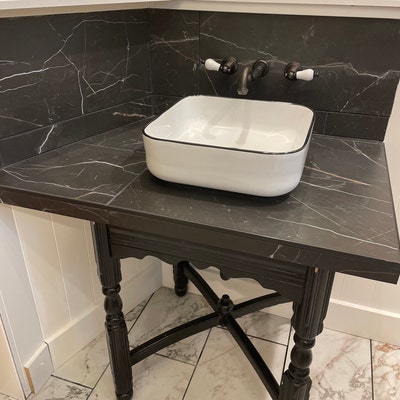 White Square Vessel Sink Countertop White Basin White - Etsy