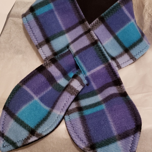 Green Yellow Plaid Fleece Scarf, Reversible With Black Solid, Warm Pull ...