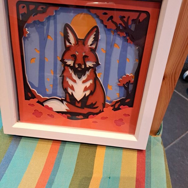 Mountain Lake Sunset Shadow Box SVG Template, Layered Cardstock Project ...