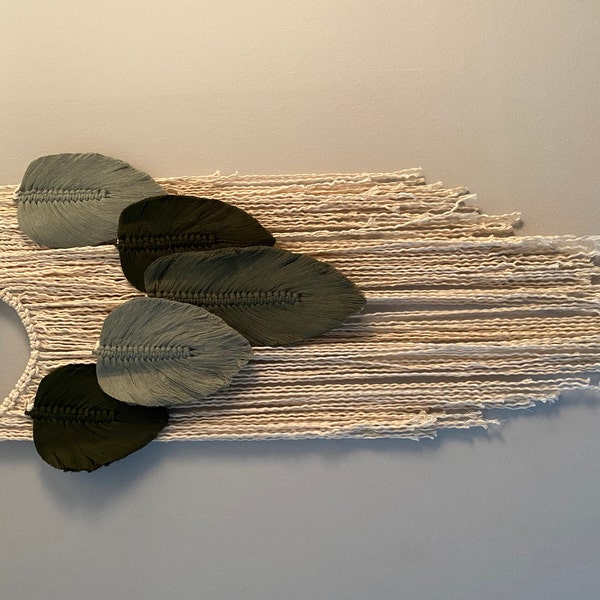 Earth Tone Macrame Leaf Wall Hanging, Macrame Wall Hanging, Boho Wall ...