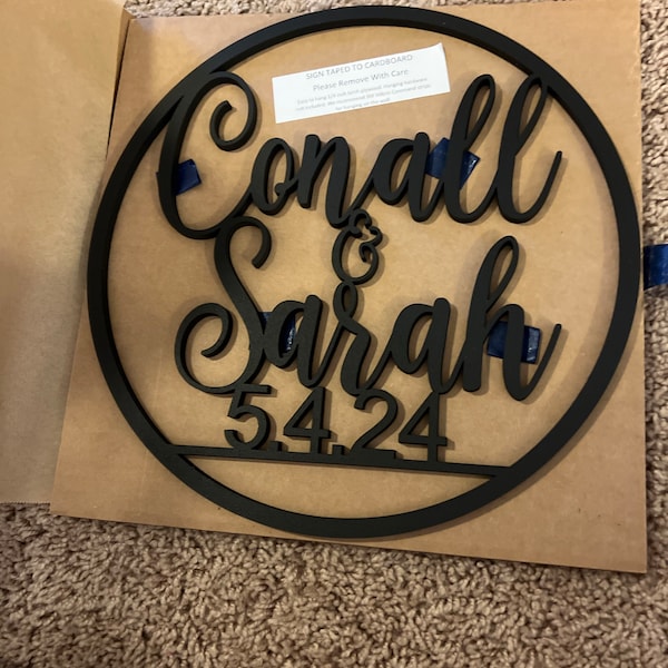 Personalized Wedding Est Sign With Names & Date - Engagement Party ...