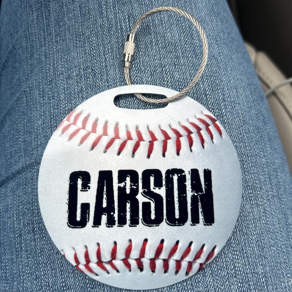 Round Tag, Personalized Sports Bag Tag, Backpack Name Tag, Custom ...