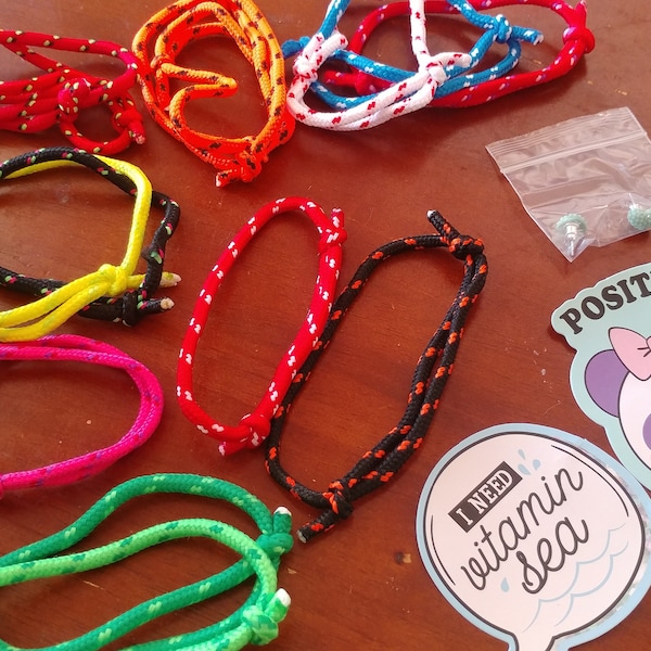 Vintage 90's Neon Color Woven Rope Adjustable Size Bracelets/friendship ...