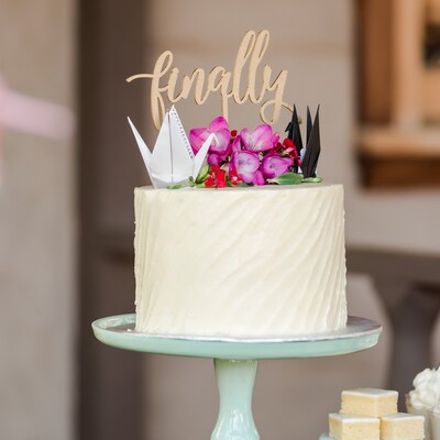 Wedding Cake Toppers, Origami Cake Toppers, Small Bride & Groom ...