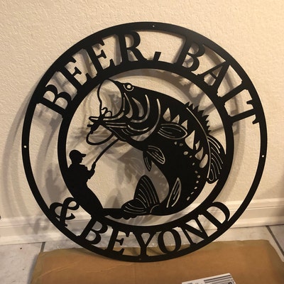 Metal Bass Wall Art Metal Wall Decor Bass Fishing Gift for Men Metal ...