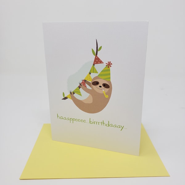 Printable, Sloth Birthday Card, Kid's Birthday Card, Digital Card - Etsy