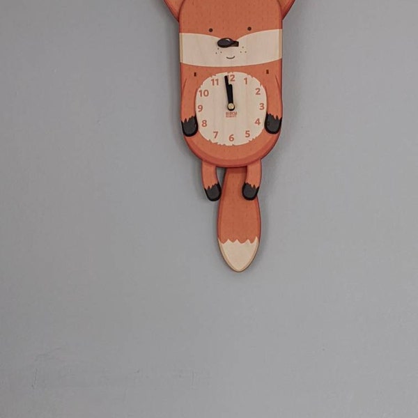 Fox Pendulum Clock | Woodland Nursery Decor | Kids Clock | Woodland ...