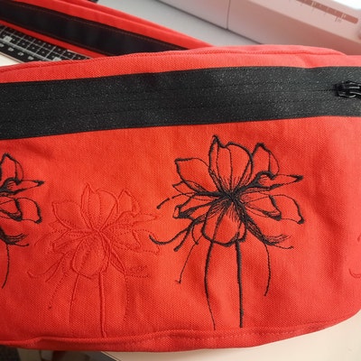 Black Flower Ink Machine Embroidery Design Black Flower Embroidery ...