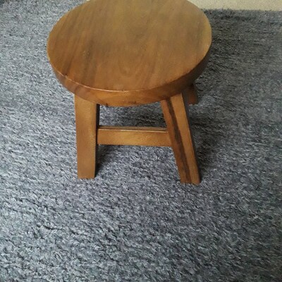Plain Wooden Stool Rustic Solid Wooden Milking Stool. Children/child ...