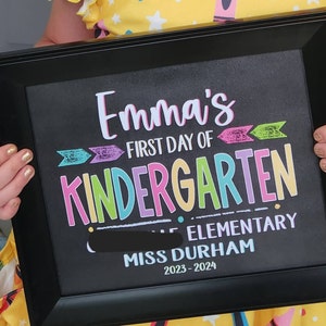 Editable 1st Day of School Sign, Back to School Chalkboard Poster ...