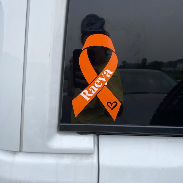 Personalized Orange Awareness Car Decal | Custom Name Multiple ...