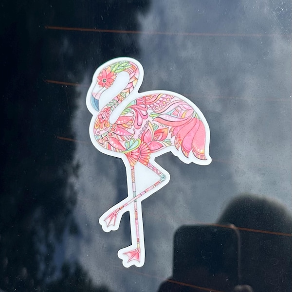 Flamingo Decal, Flamingo Vinyl Sticker, Stickers for Water Bottles ...