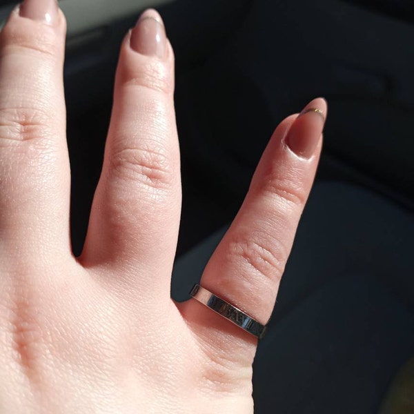 SEVENTEEN RING/ Personalized Ring, Subtle Engraved Ring, OUTSIDE Only ...