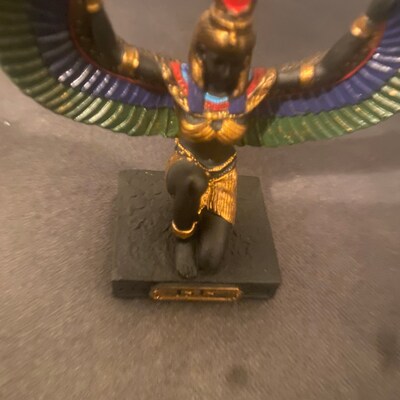 Vintage Isis Mini Statue Small Hand-painted Ancient Egyptian Goddess ...