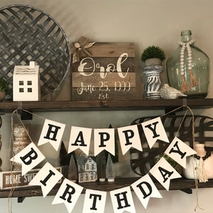 Birthday Custom String Letter Banner, Happy Anniversary Banner ...