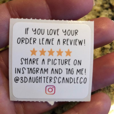 Instagram Review Reminder Sticker Roll of 50 Stickers Bulk - Etsy