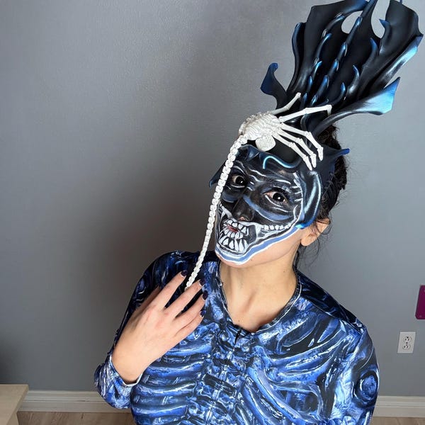 Xenomorph Costume Headpiece, Queen Xenomorph Cosplay Leather Mask ...