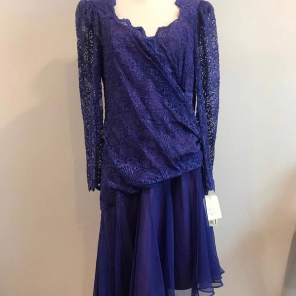 Vintage Purple Dress Wedding Bridesmaids Dress Maxi Prom Mother of the ...