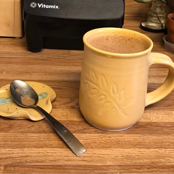 Mug With Spoon Rest or Teabag Holder - Coffee Mug With Spoon Rest - Tea ...