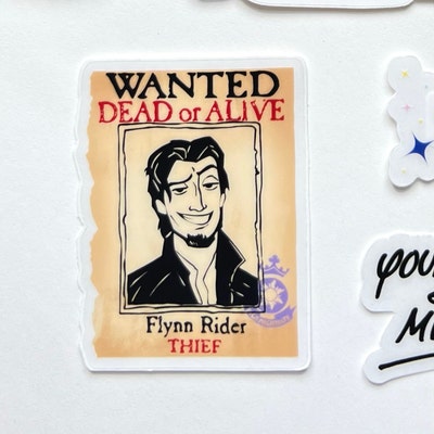 Flynn Rider Wanted Poster Transparent Stickers/ Princess Rapunzel ...