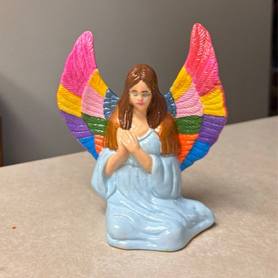 Handmade Unpainted Ceramic Angel Figurine / Angel Statue / Ceramic ...