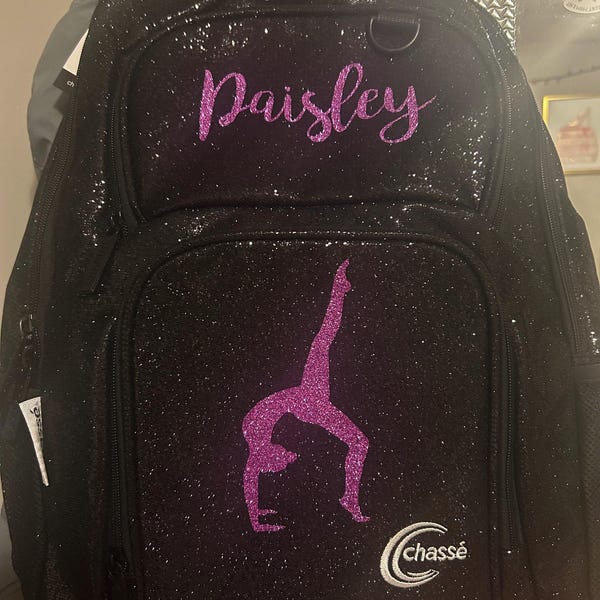 Black Sparkle Personalized Chasse Glitter Backpacks - Choose Cheer ...