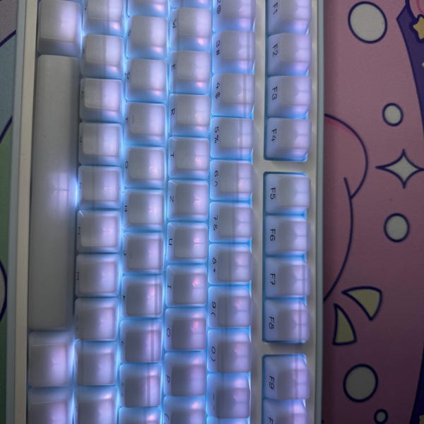 Russian Keycaps ISO Backlit Keycap Set, Black/white Pudding Keycap Set ...