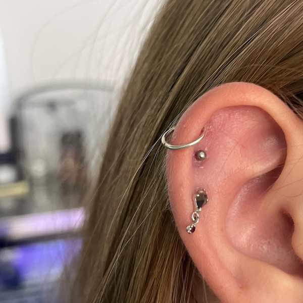 CZ Bar Ear Cuff, Ear Climber, Bar Cartilage Cuff, Ear Cuff, Dainty ...