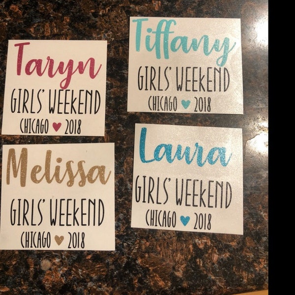 NAME Decals for Girls Weekend, Girls Night Out, Valentine Girls Weekend ...