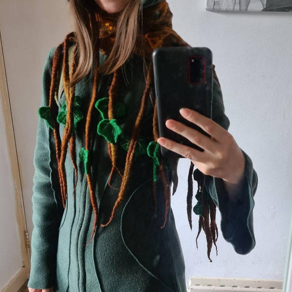 Hand Felted Ivy Leaf Scarf: Autumnal Wool, Fairy Boho Style - Etsy