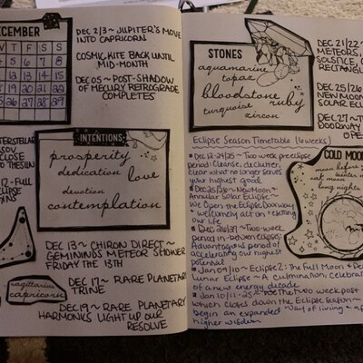 2024 Witch's Year Planner Book of Shadows Grimoire Magick Journal Magic ...