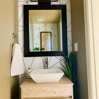 Geometric Removable Wallpaper. Bathroom Wallpaper. Modern Wallpaper ...