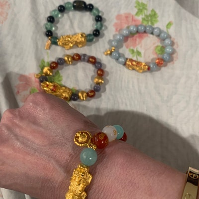 24K Real Gold Bracelet 24K Real Feng Shui Bracelet Lucky Bracelet Koi Bracelet 24K Koi Fish ...