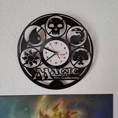 Magic the Gathering Vinyl Record Wall Clock 12 Inch Popular Card Game ...