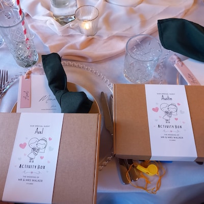 Affordable Kids Wedding Activity Box, Personalised Child Activity Pack ...