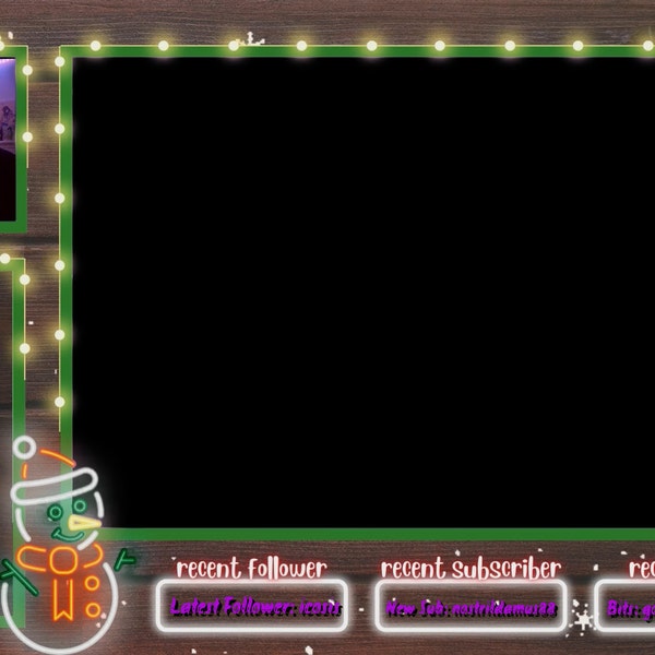 Animated Christmas Overlay Twitch Package, Twitch Christmas Lights ...